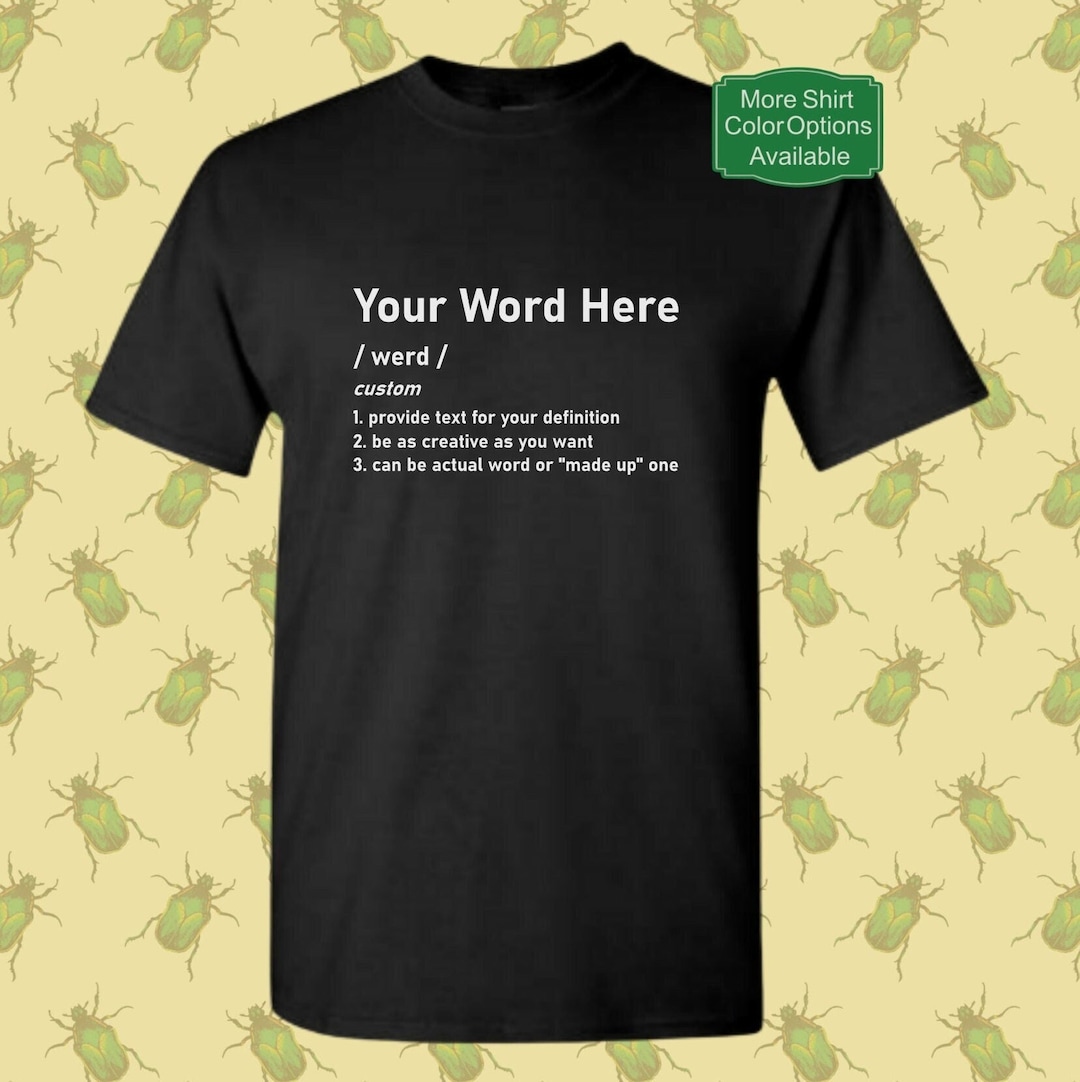 Custom Definition Graphic Tee, Personalized Shirt, Group Gift Idea - Etsy