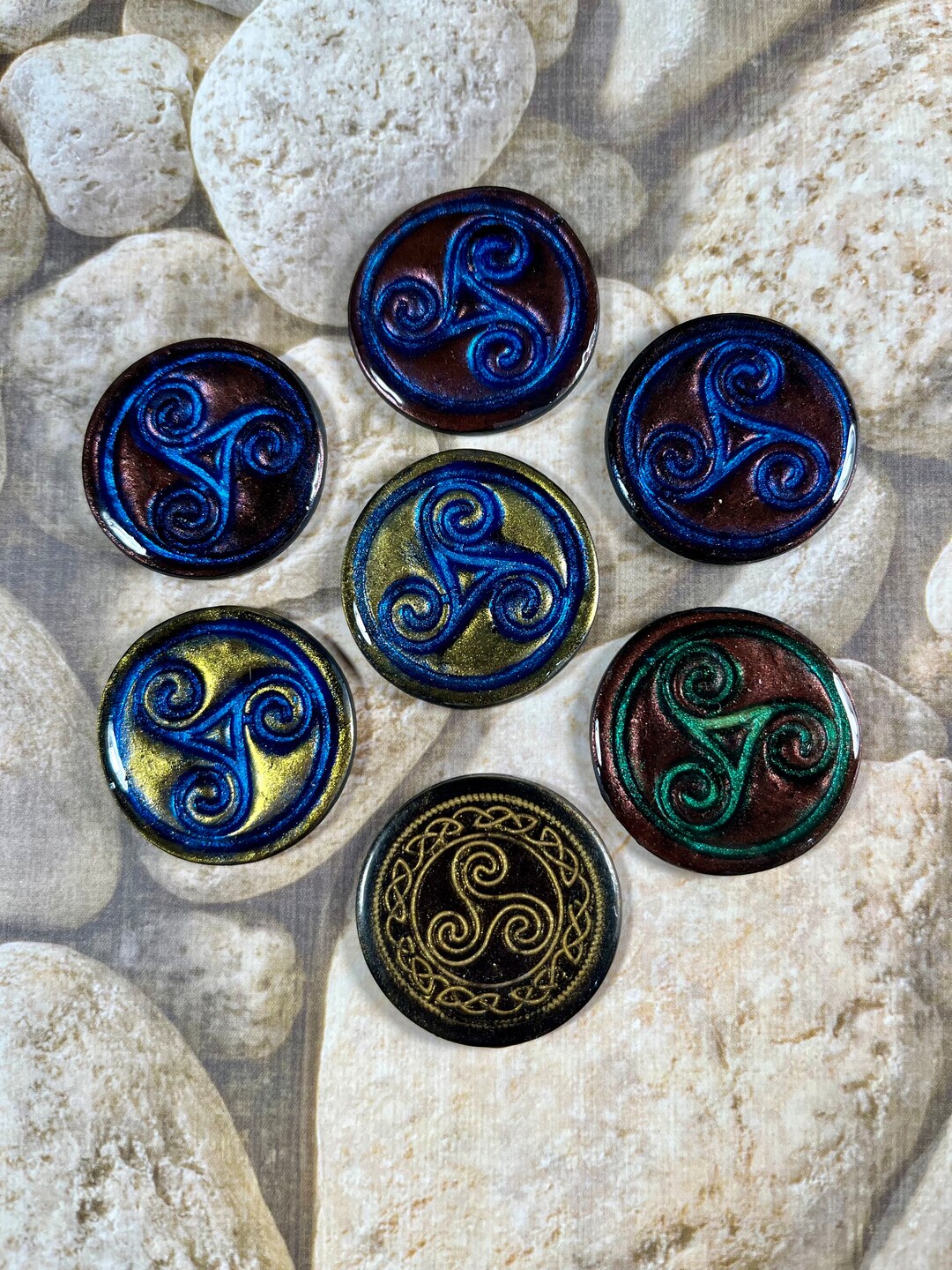 Celtic Triskele Hat,tie or Lapel Pin is Made of Polymer Clay and UV ...