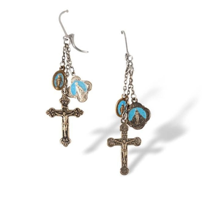 Crucifix Earrings - Etsy