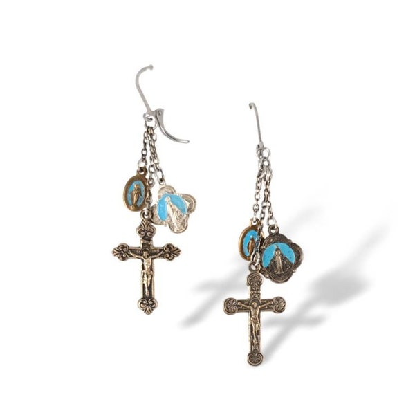 Blue Enamel Earrings - Etsy