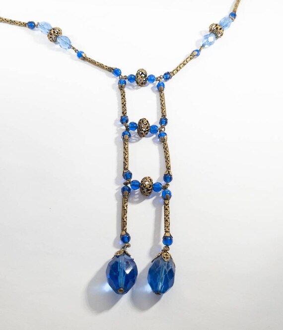 Rare Art Deco Czech Glass Necklace 1930s Art Deco Fac Gem