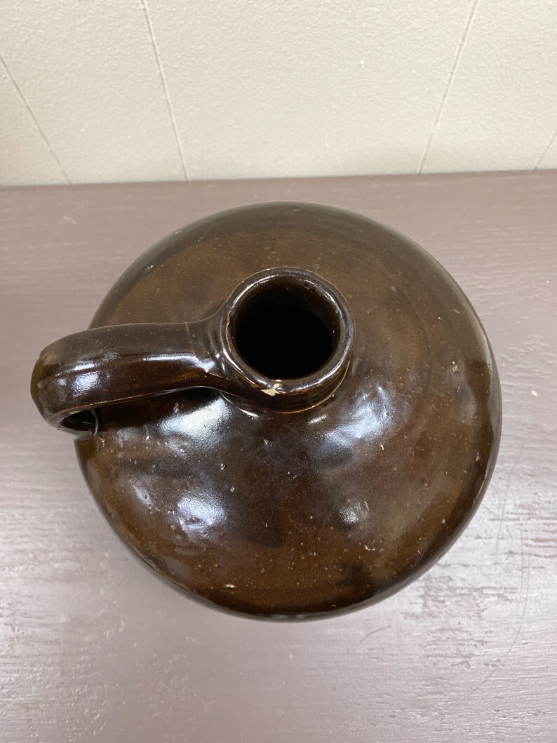 Primitive Clay Moonshine Hillbilly Jug With Handle 8” Little Brown Jug ...