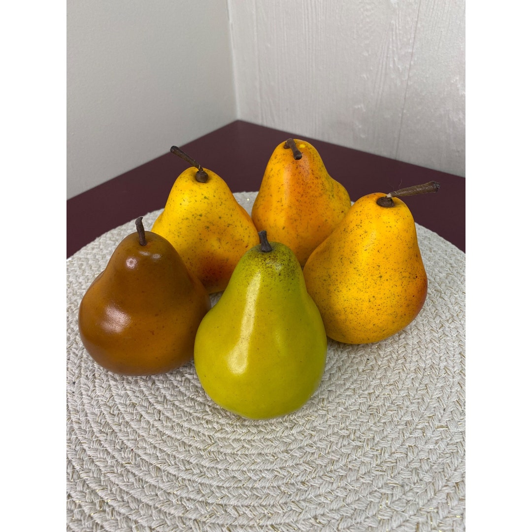 Set of 5 Artificial Faux Fake Fruit Pears 4 - Etsy