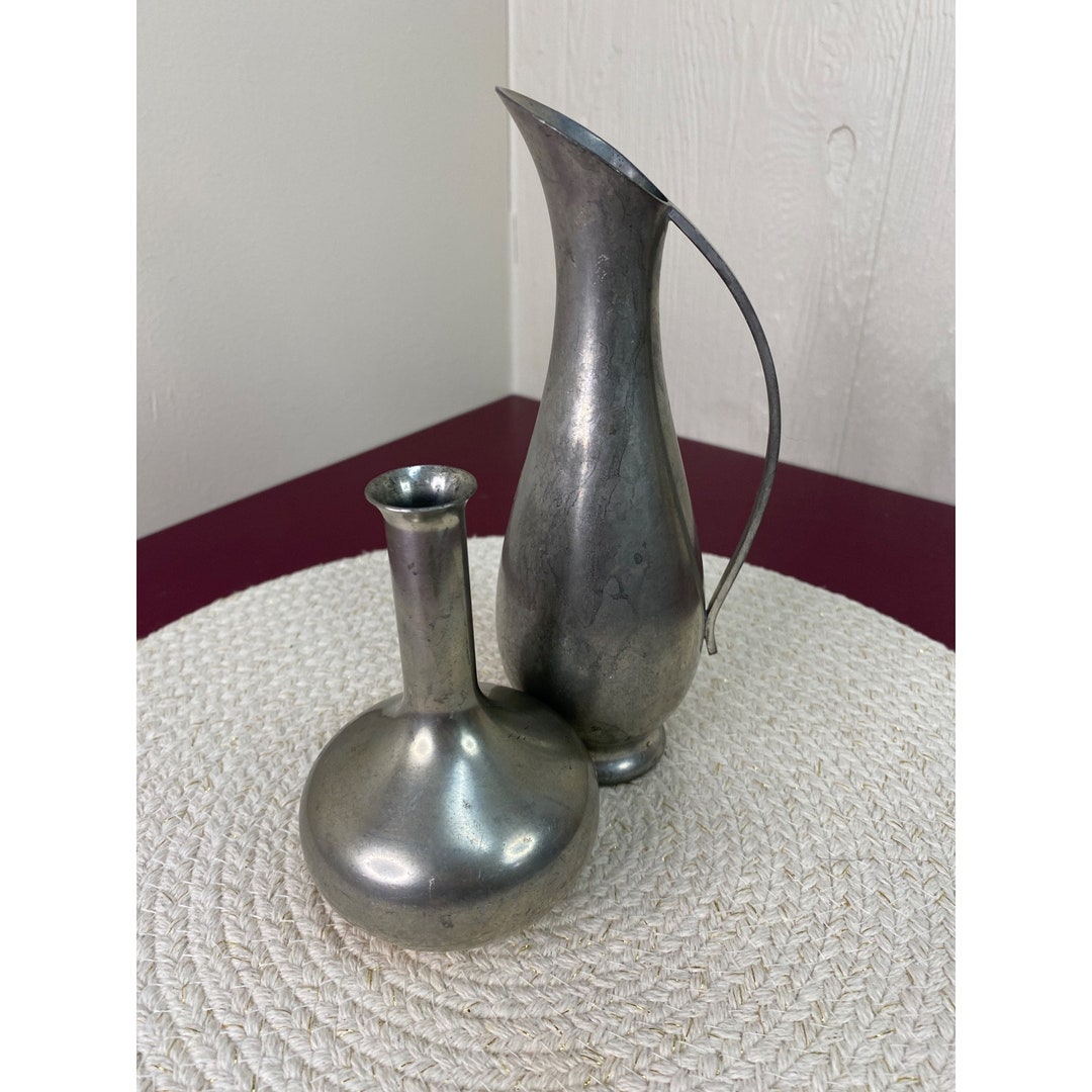 KDM Royal Holland Pewter Daalerop Set of 2 Pewter Vase Pewter Pitcher ...