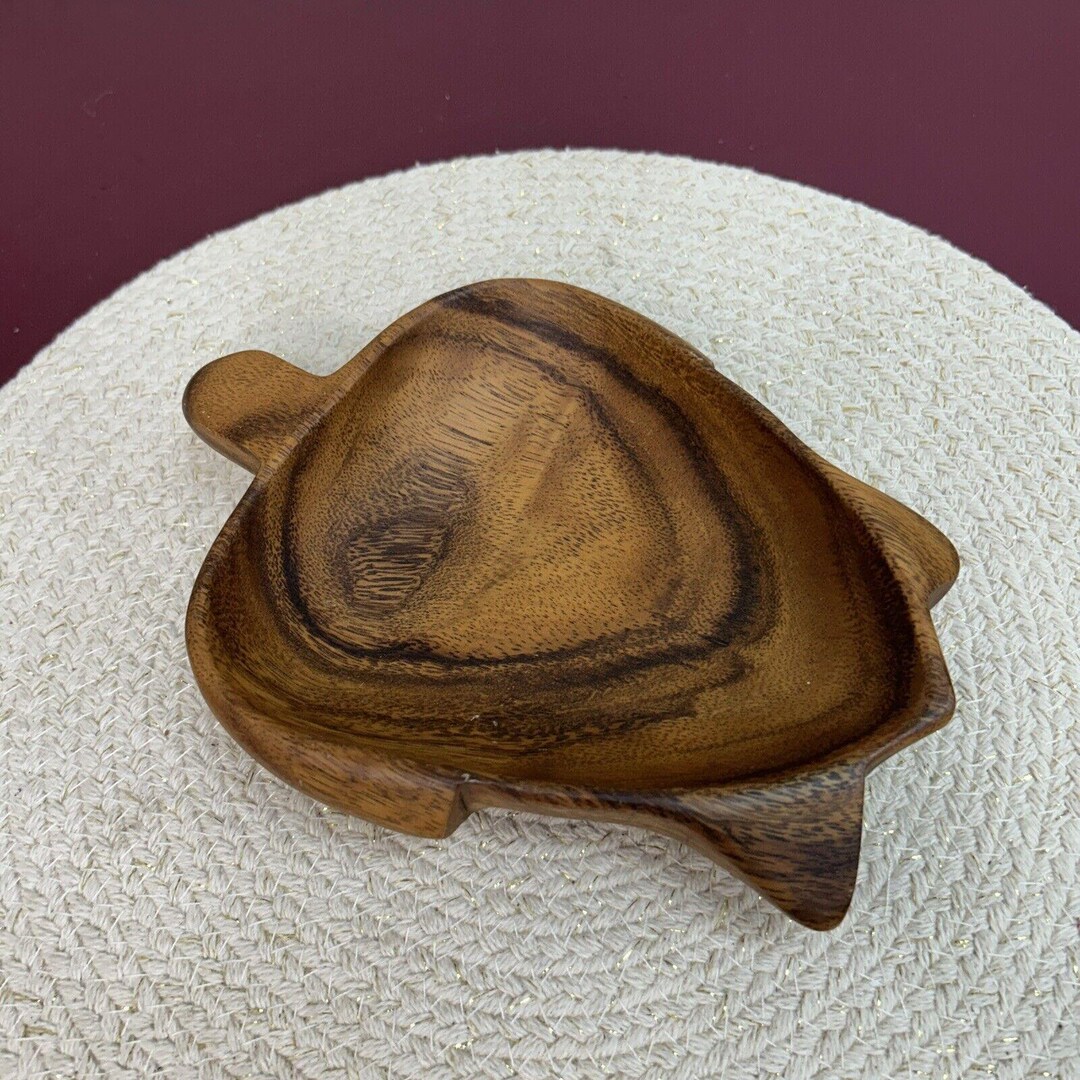 Hand Carved Monk Wood Turtle Shaped Trinket Dish 8 - Etsy