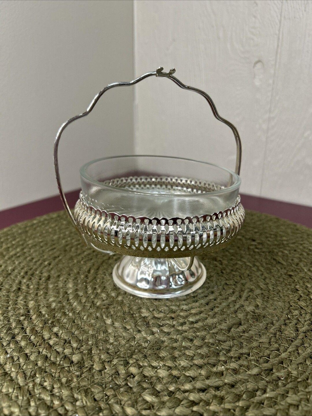 Vintage Queen Anne England Mayell Silver Plated Cut Glass Jam or Pickle ...