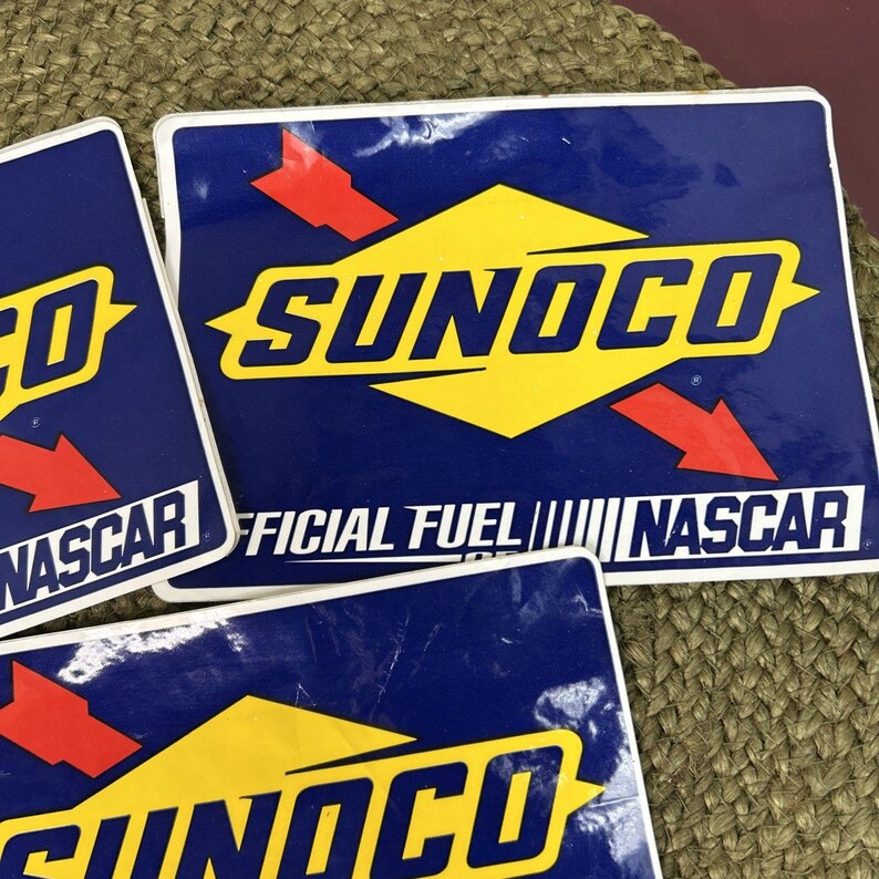 Lot of 3 Sunoco Nascar Vinyl Decal Stickers Original NOS Racing 6.75"x ...