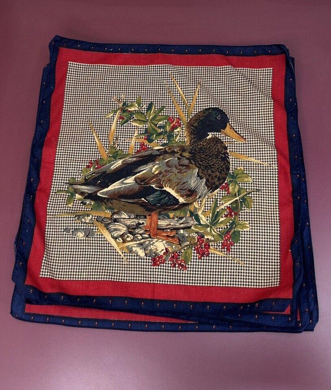Joan Kessler Duck Phesant Quail Grouse Napkins Fabric Panel Set of 6 ...