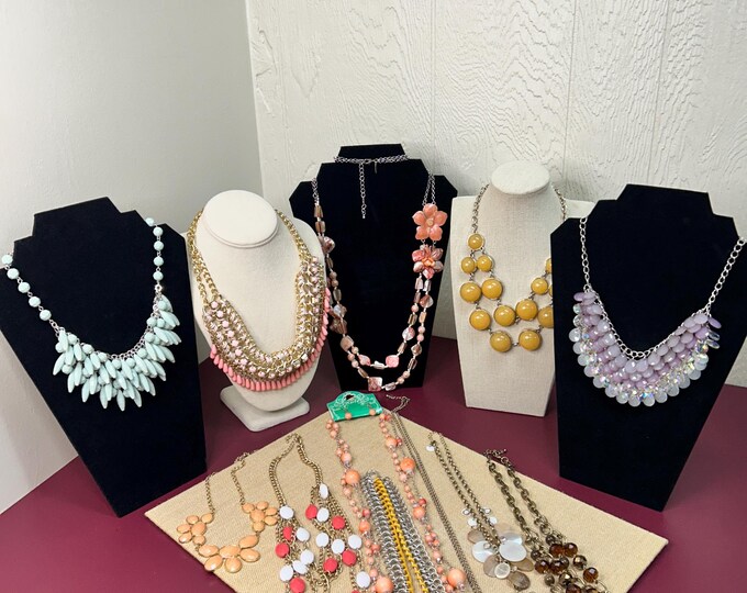 14 Piece Necklace Lot Fashion Costume Jewelry 1990s Style for Craft or ...