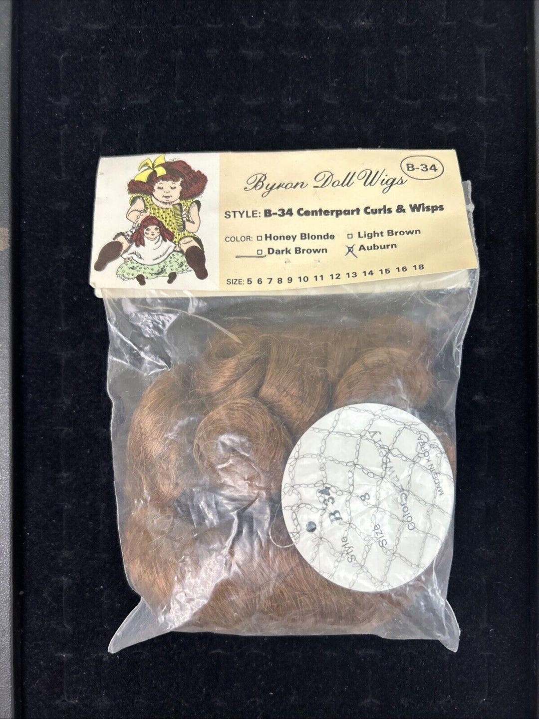Vtg Byron Doll Wig Style B-34 Centerpart Curls Sz 8 Auburn NOS Korea - Etsy