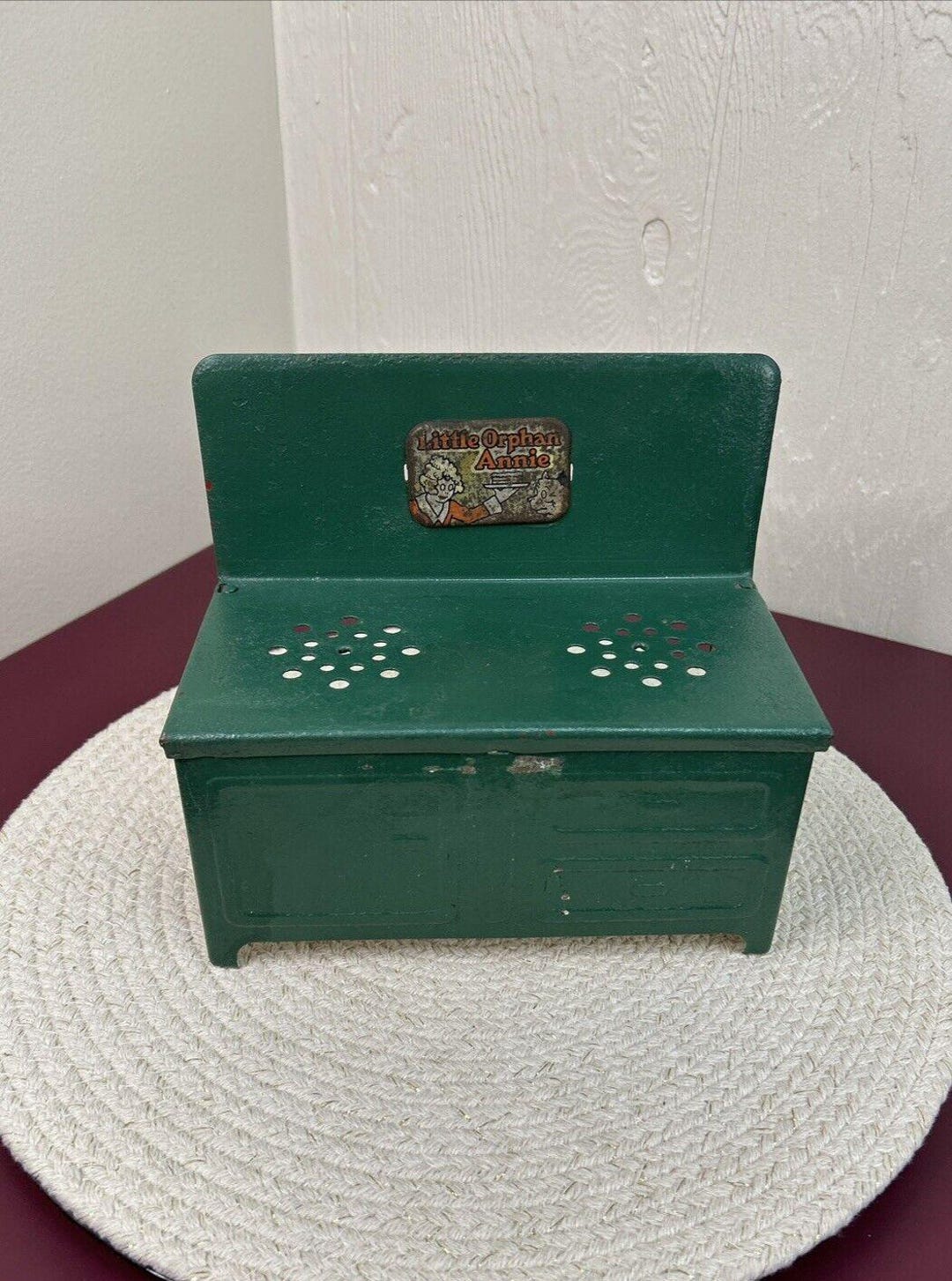 Antique 1930s Little Orphan Annie Tin Metal Red Stove Vintage Childs ...