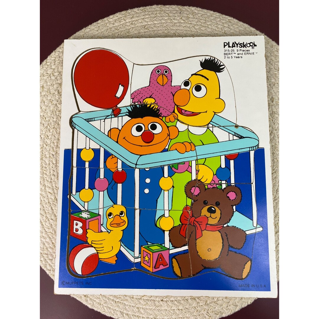 Vintage Playskool Sesame Street Bert and Ernie Board Puzzle #315-25 - Etsy