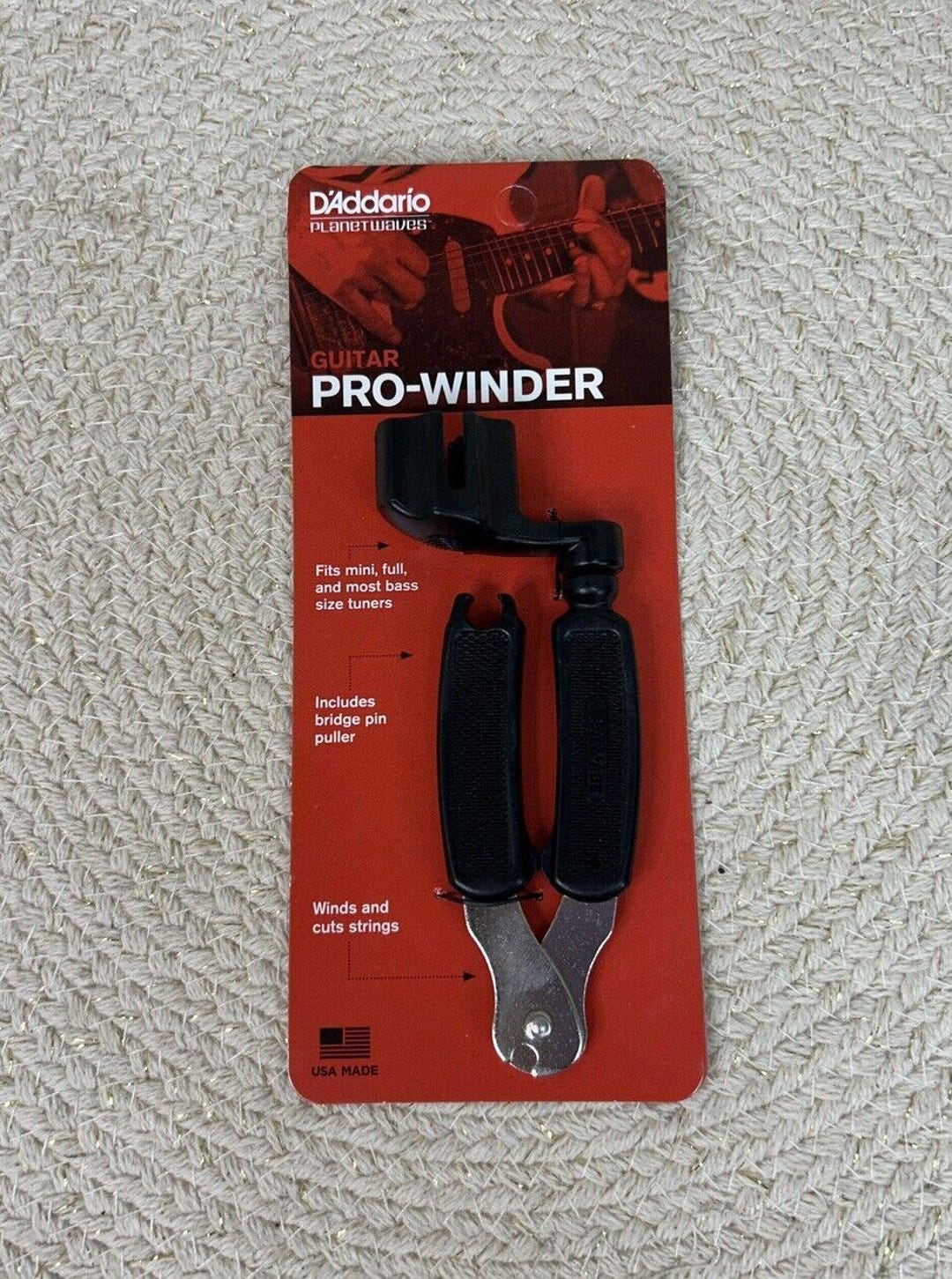 D'addario Pro-winder Peg Winder With String Cutter and Bridge Pin ...