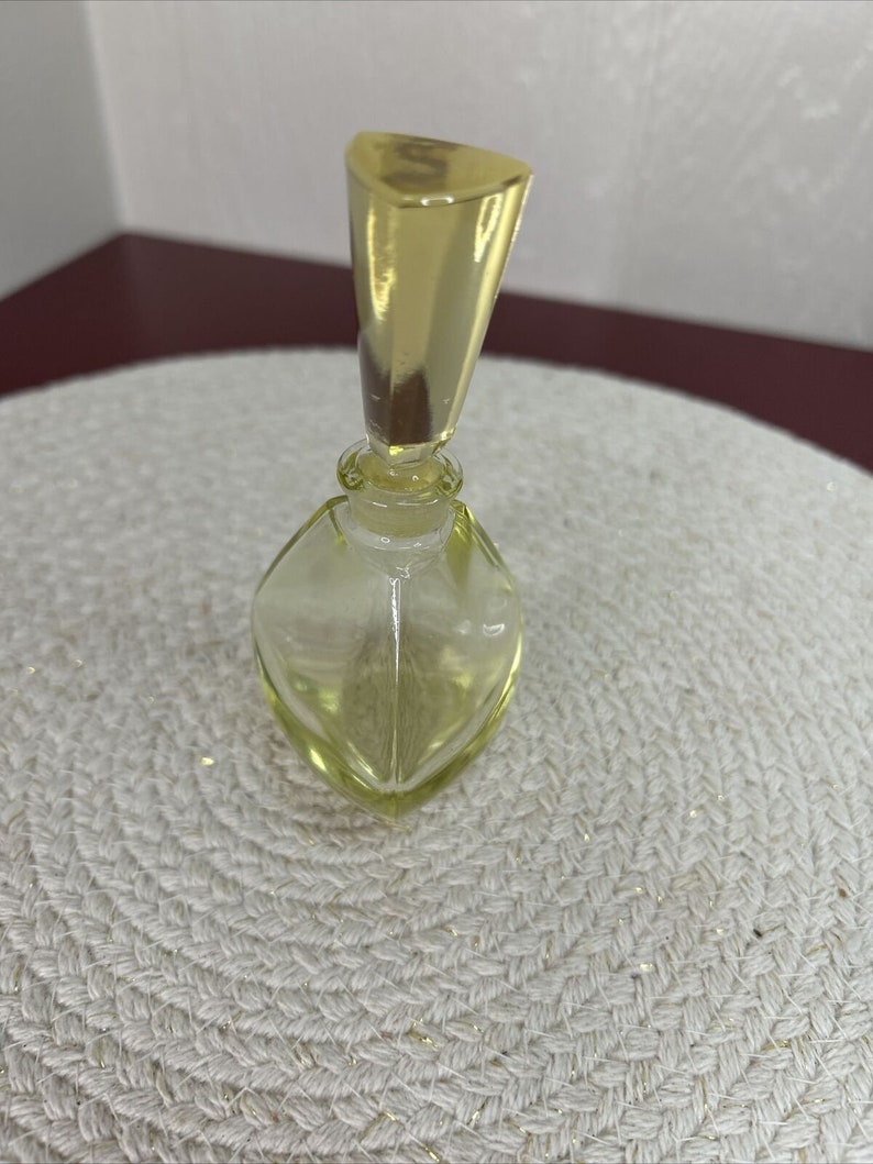 Vintage Yellow Lead Crystal Perfume Decanter Bottle With Stopper - Etsy
