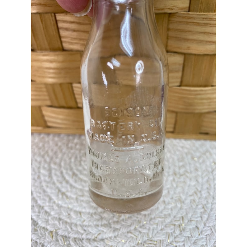Antique Thomas A Edison Battery Oil Bottle 1911-1914 - Etsy
