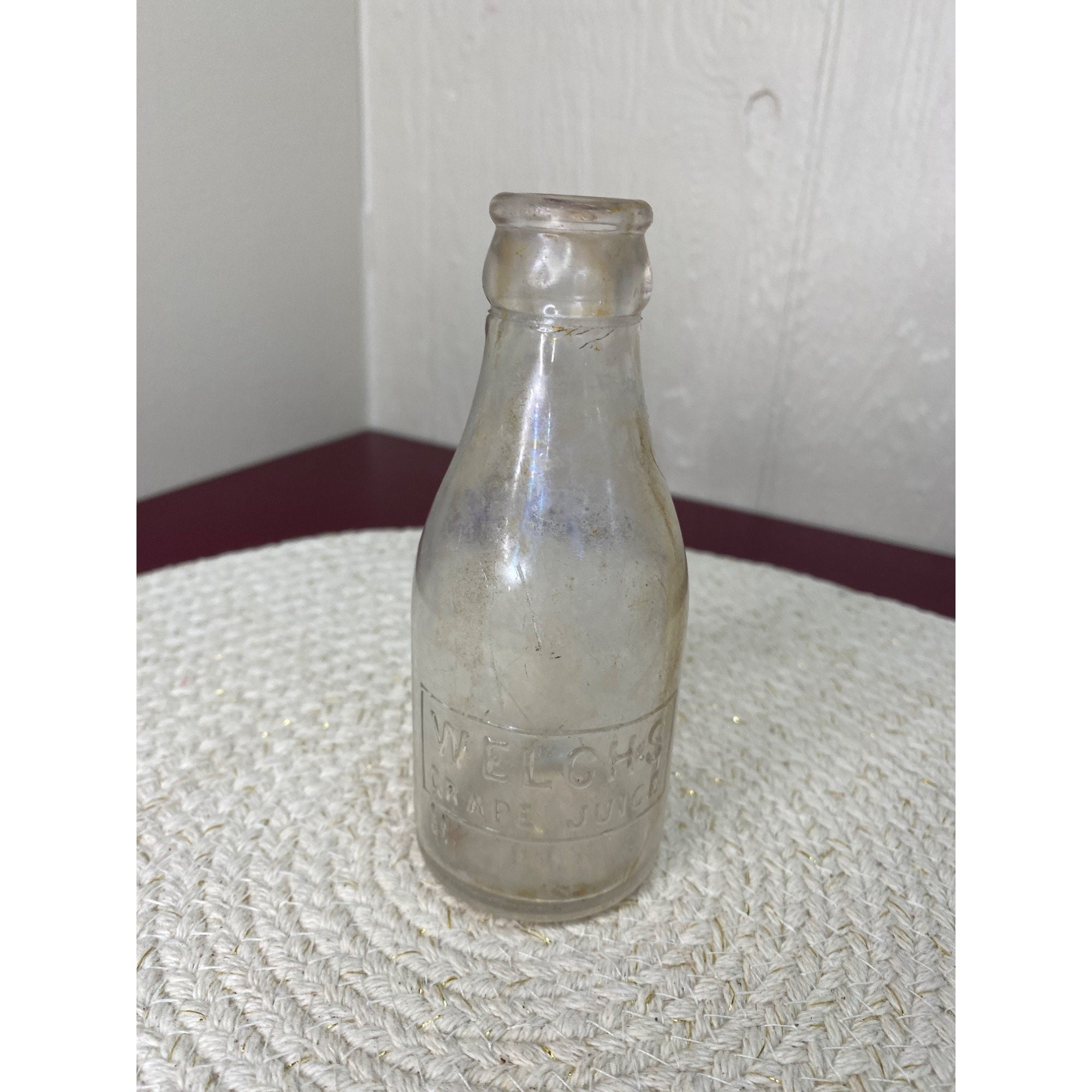 Vintage Embossed Welch’s Grape Juice Glass Bottle Junior Size 5” - Etsy