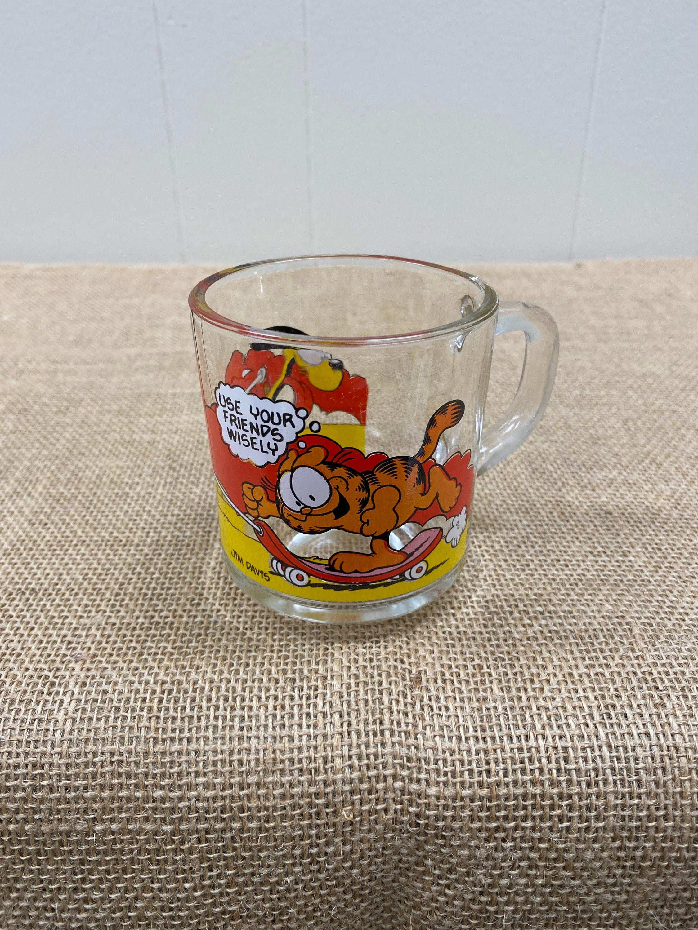 1978 Jim Davis Garfield Mug Mcdonalds Souvenir Glass Use Your - Etsy