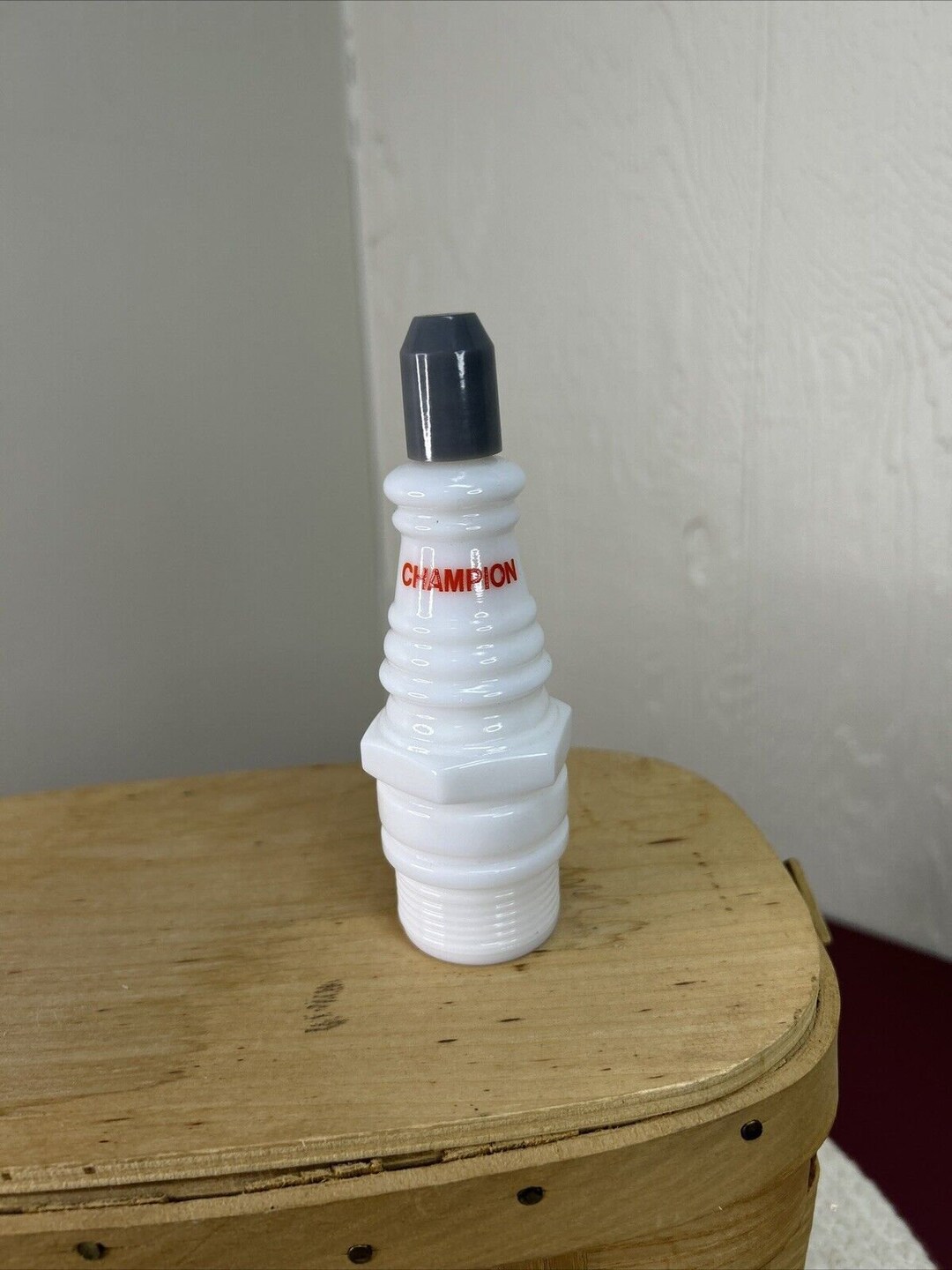 Vintage Avon Champion Spark Plug White Milk Glass Collectable Empty ...