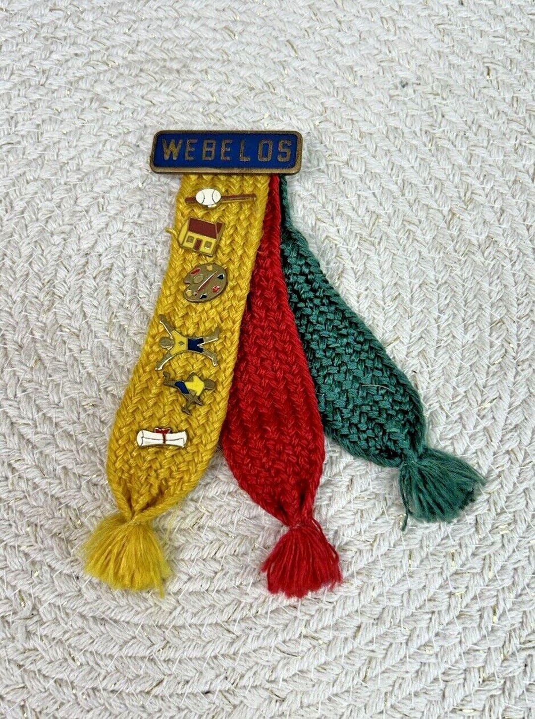 Vintage Boy Scouts BSA Webelos Tri-color Ribbon 6 Merit Badge Activity ...