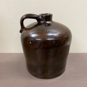 Primitive Clay Moonshine Hillbilly Jug With Handle 8” Little Brown Jug ...