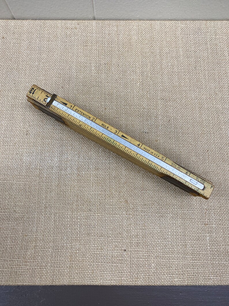Vintage Folding Champion Extension Ruler Wood With Metal Joints Made in ...