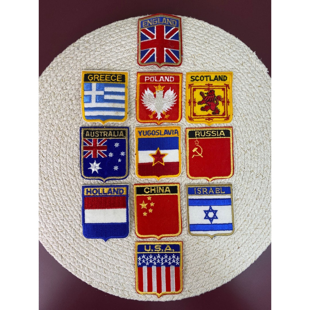 Set of 11 World Traveler Flag Badge Shield Iron on Patches 2.5” - Etsy