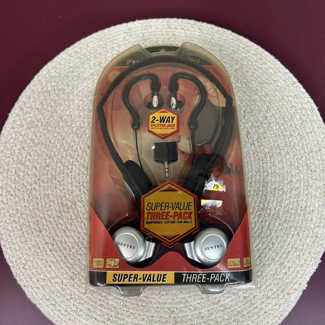 Sentry Stereo Wired Headphones Multi Pack Bundle of 3 Styles Ear Wraps ...
