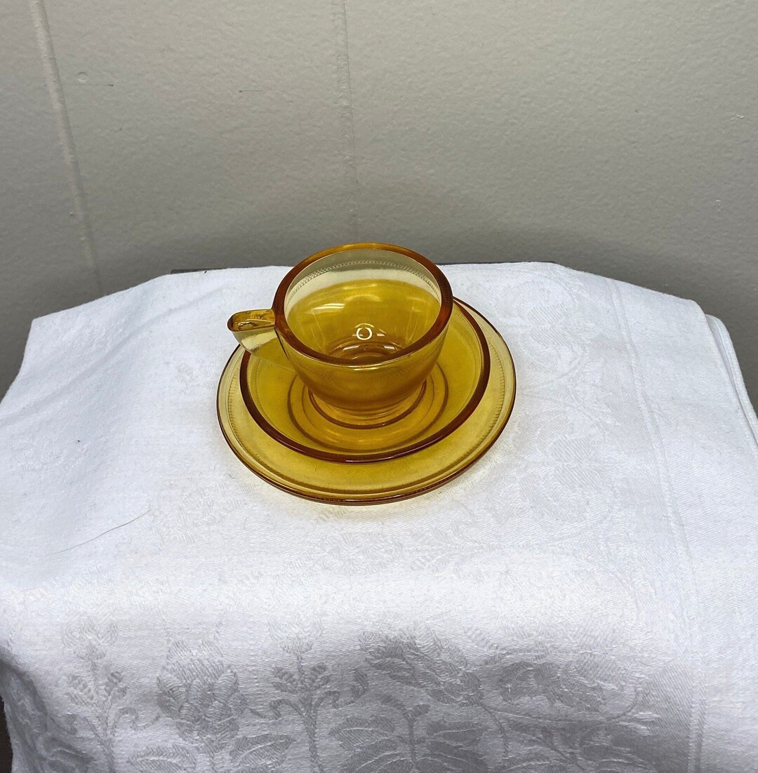 Akro Agate Amber Miniature Childs Tea Set 3 Pc. 1932-1951 - Etsy