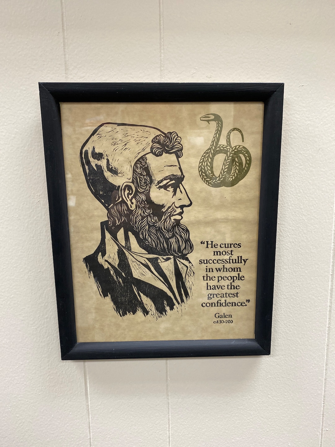 Framed Pen and Ink Drawing of Galen With Quote- Greek Physician and ...