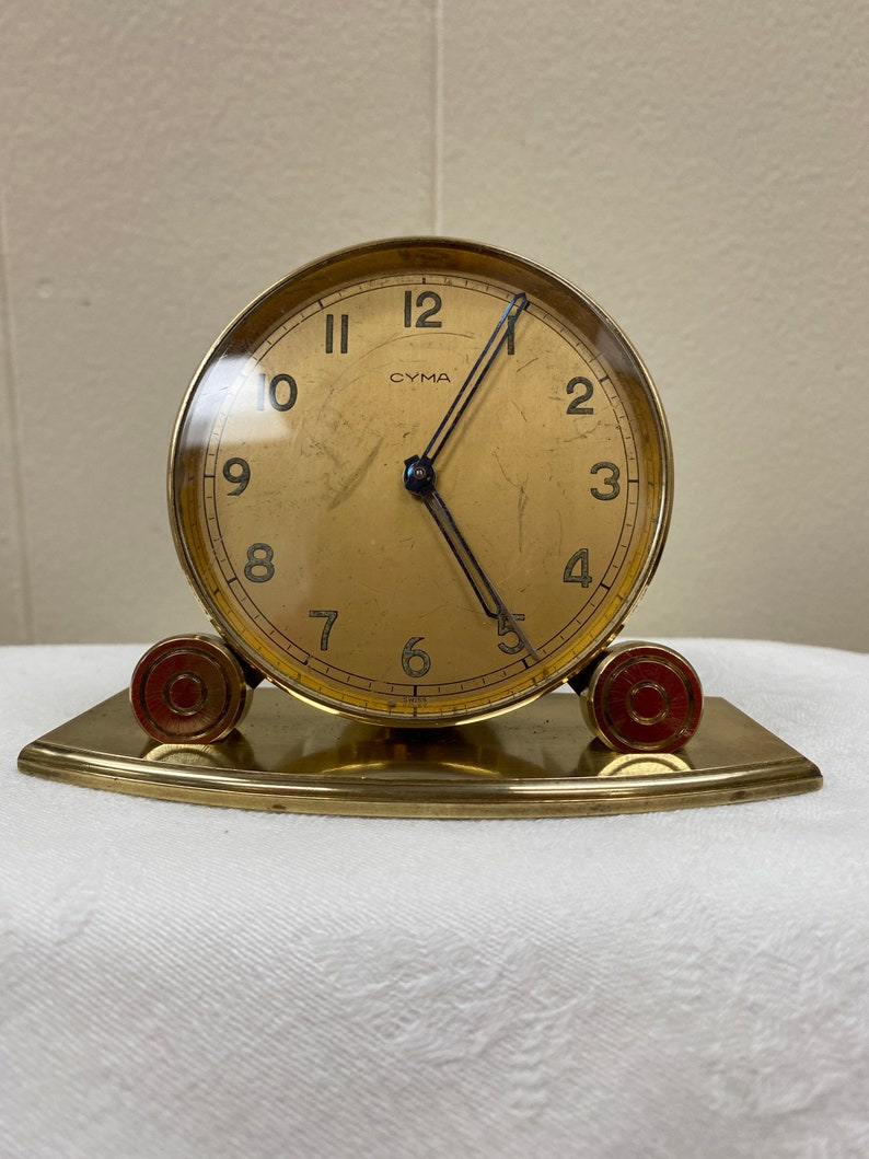 Antique Brass CYMA Watch Co. Swiss Wind up Alarm Clock - Etsy