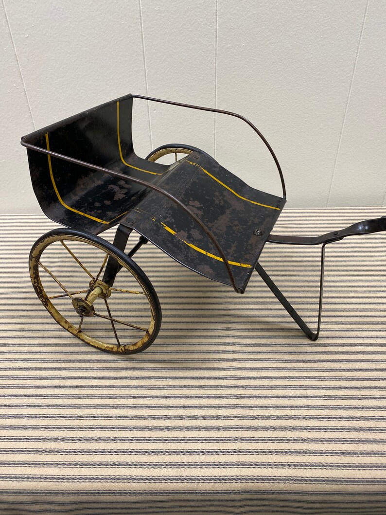 Antique Painted Metal Rickshaw Doll Cart - Etsy