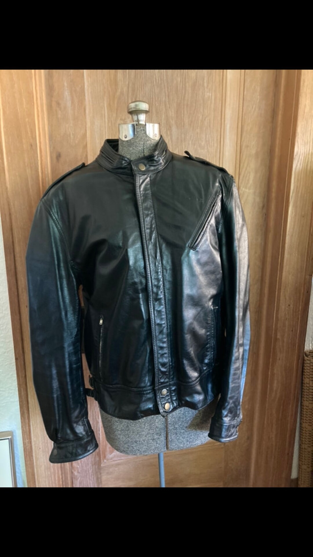 Vintage Chess King Black Leather Bomber Jacket - Etsy