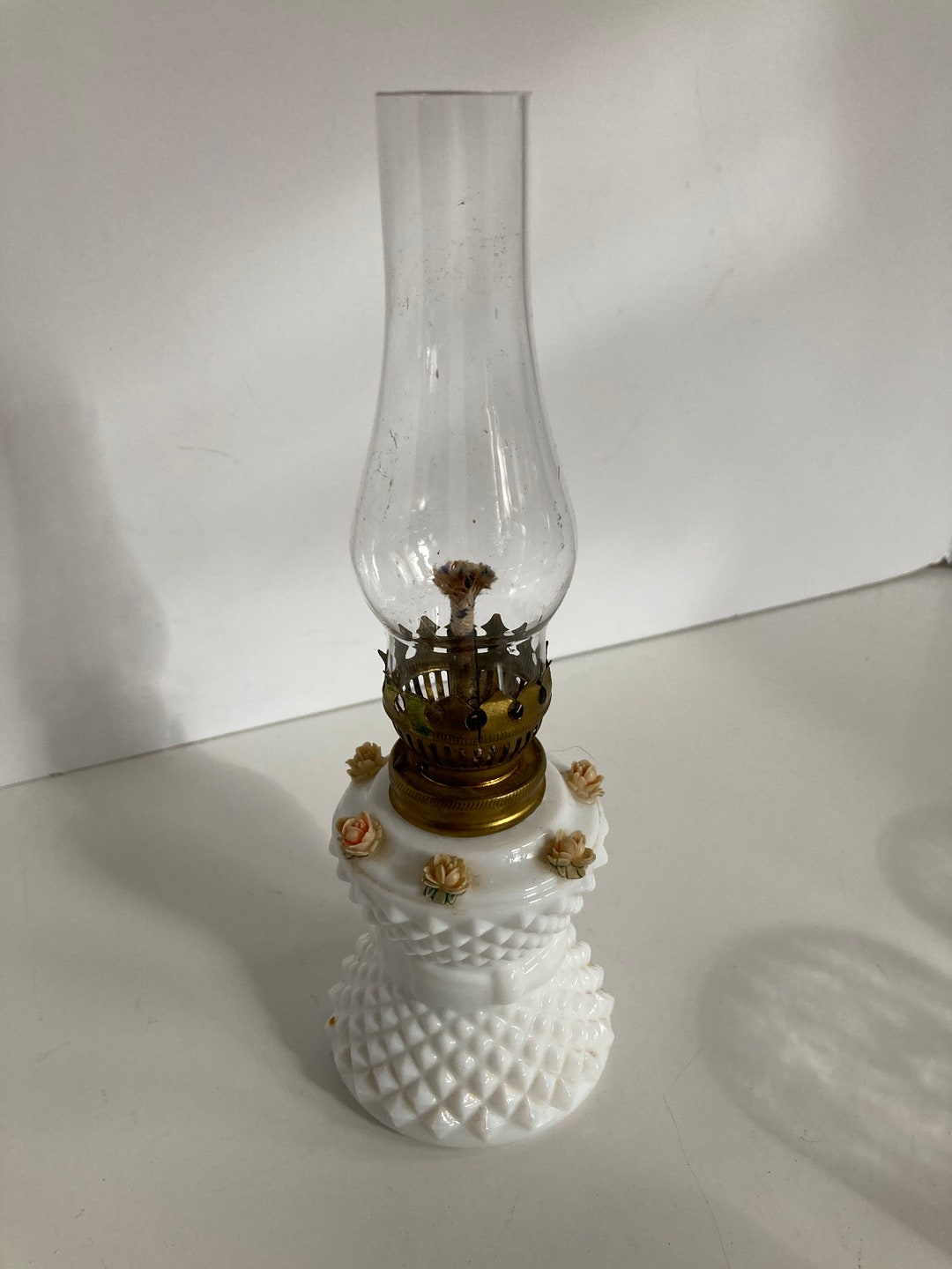 Vintage Hobnail Milk Glass Oil Lantern - Etsy
