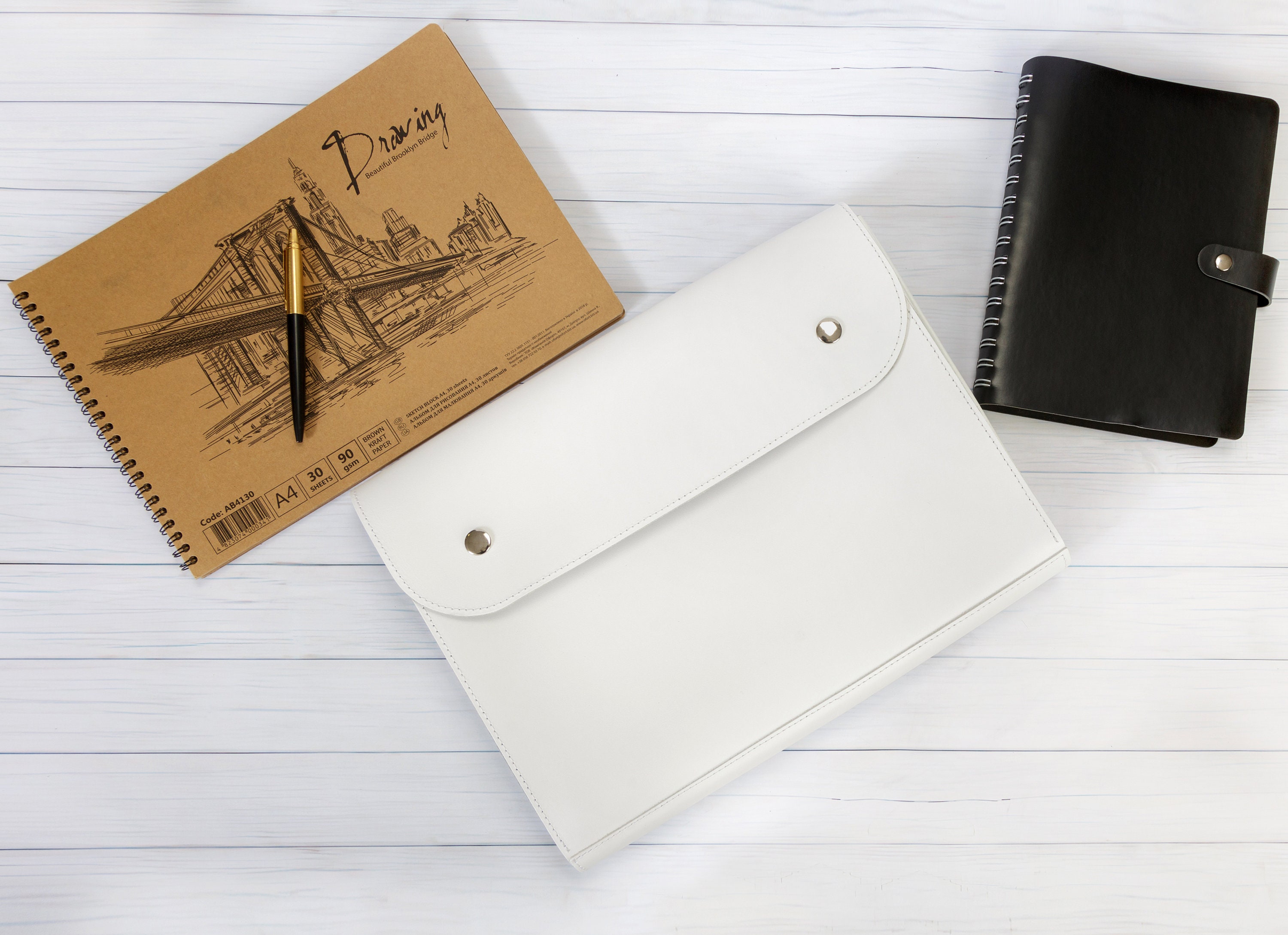 Leather Folder A4 for Documents, Accordian File Organizer, Leather ...