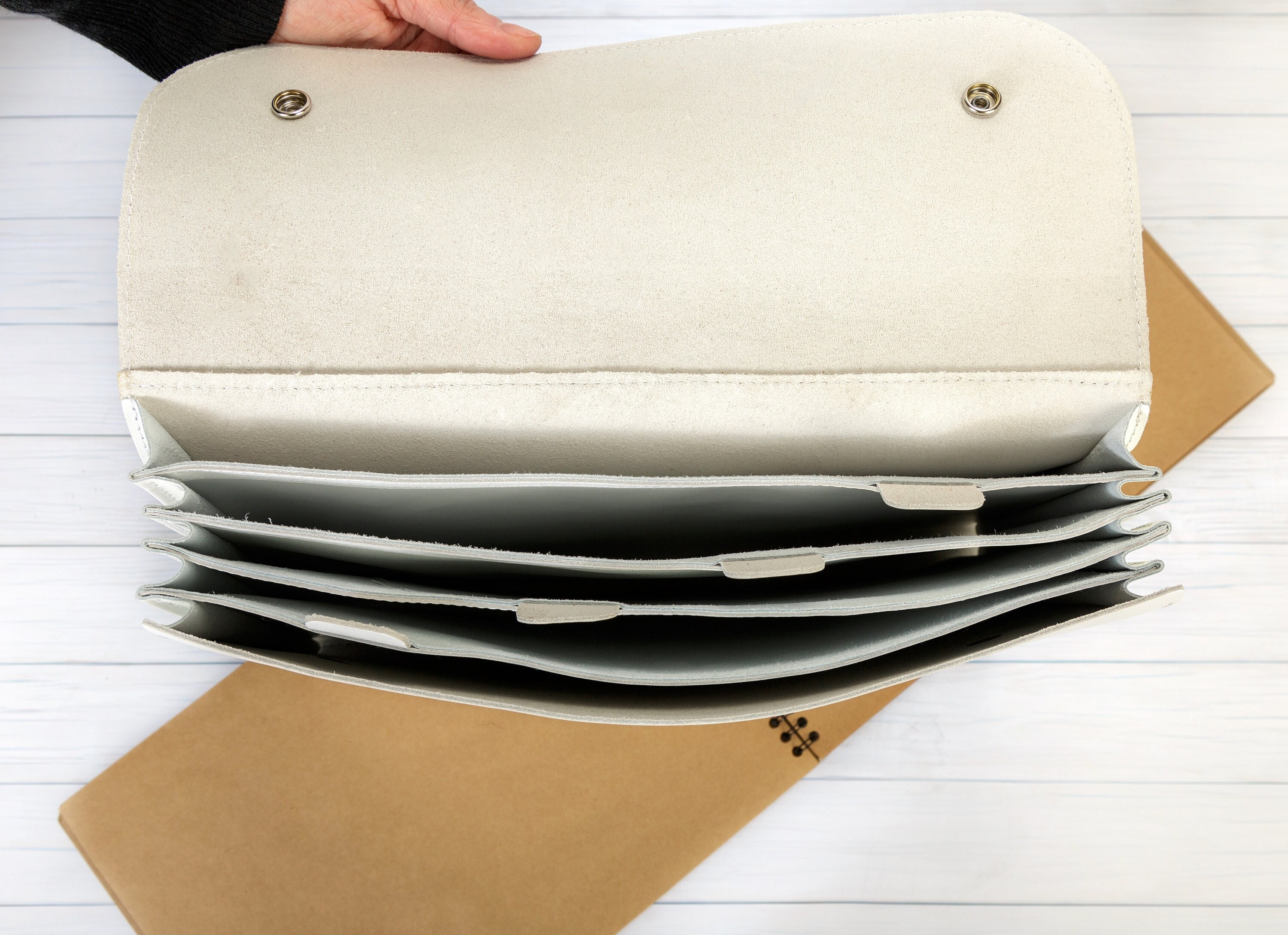 Leather File Folder, Accordian File Organizer Leather, Vertical ...