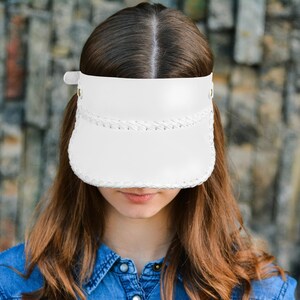 Red Leather Visor Hat, Visor Cap, Brown Leather Visor for Women ...