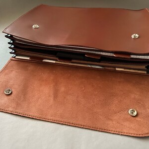 Leather Folder A4 for Documents, Accordian File Organizer, Leather ...