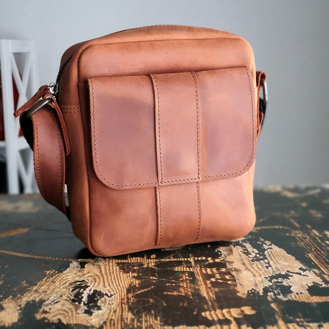 Leather Men Bag Small, Leather Crossbody Bag Men, Blue Shoulder Mens ...