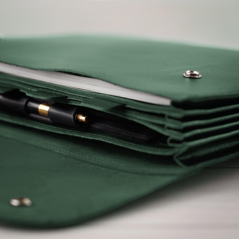 Leather File Folder, Accordian File Organizer Leather, Vertical ...