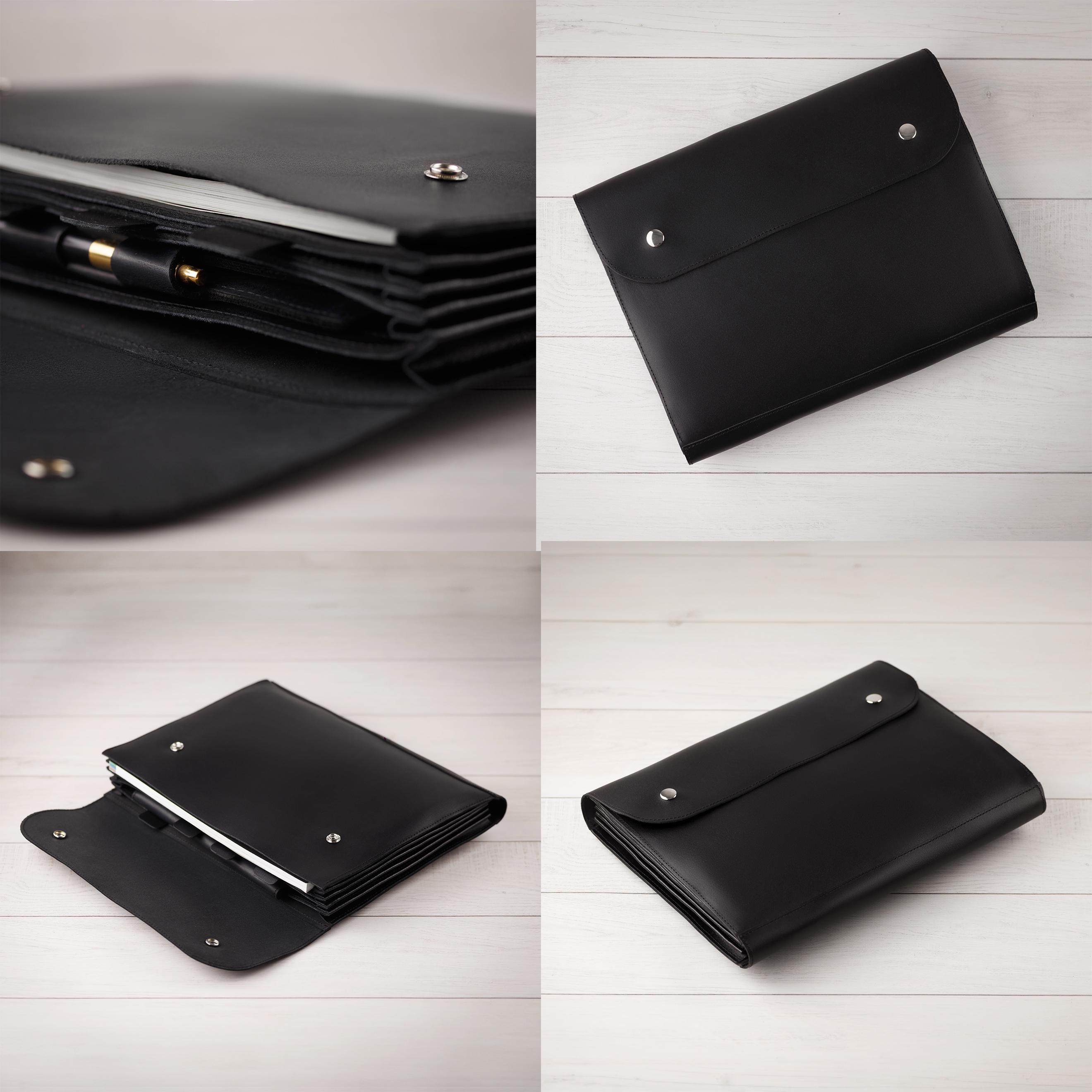 Leather File Folder, Accordian File Organizer Leather, Vertical ...