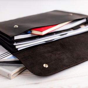 Leather File Folder, Accordian File Organizer Leather, Vertical ...