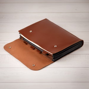 Leather Folder A4 for Documents, Accordian File Organizer, Leather ...