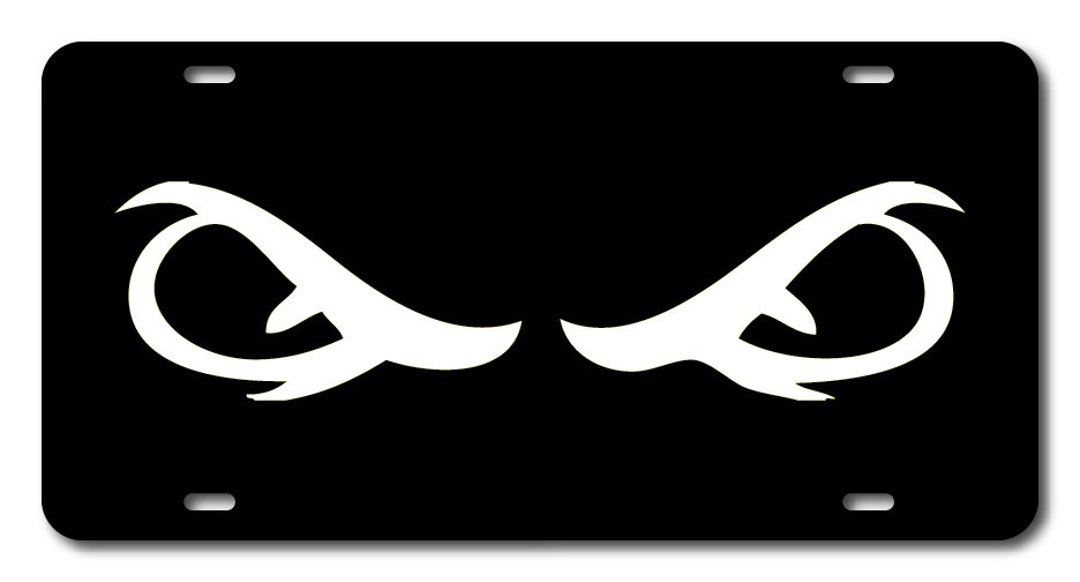 Angry Eyes - Evil Eyes - Aluminum Black and White Vanity License Plate ...