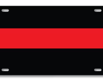 Thin Red Line License Plate - Etsy