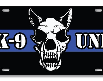 K-9 UNIT Thin Blue Line License Plate Police Novelty Vehicle | Etsy