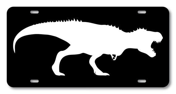 T-rex Dinosaur Black and White Vanity License Plate - Etsy