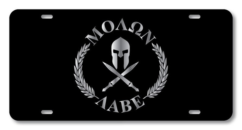 Molon Labe 2nd Amendment Rights Aluminum Vehicle Tag Vanity License ...
