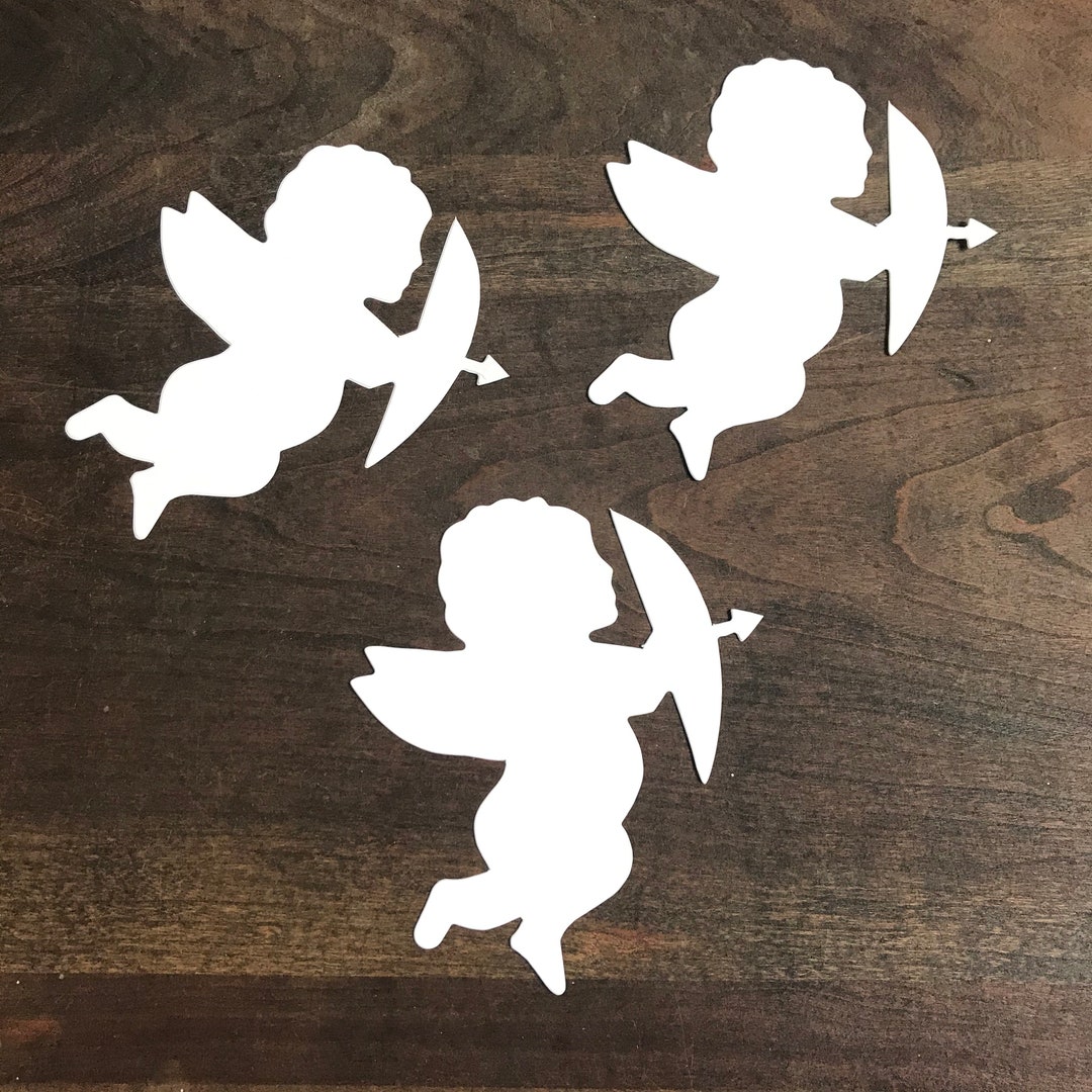 30 Card Stock Cupids Set - White - 4-1/2" - Cupid Cutouts - Die Cut ...