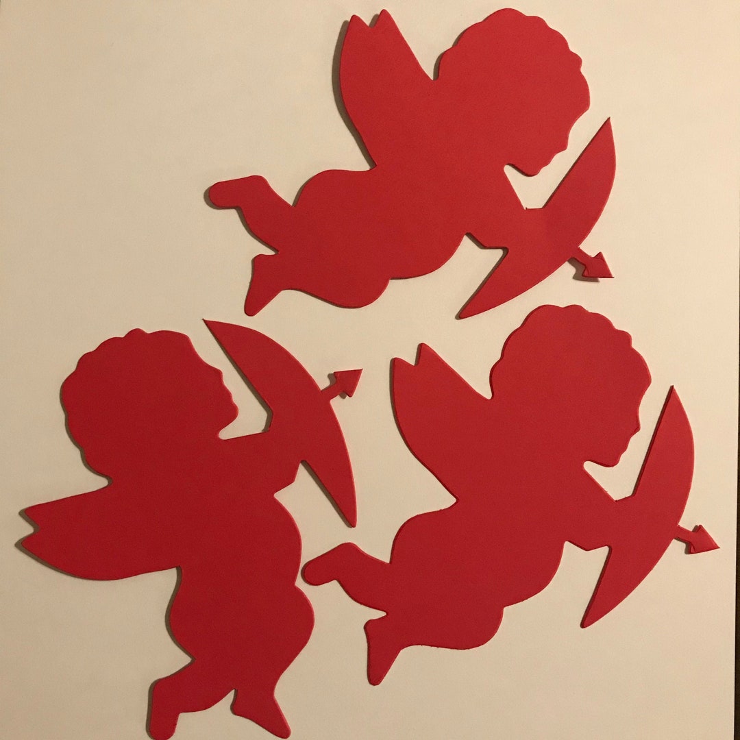30 Card Stock Cupids Set - Red - 4-1/2" - Cupid Cutouts - Die Cut Cupid ...
