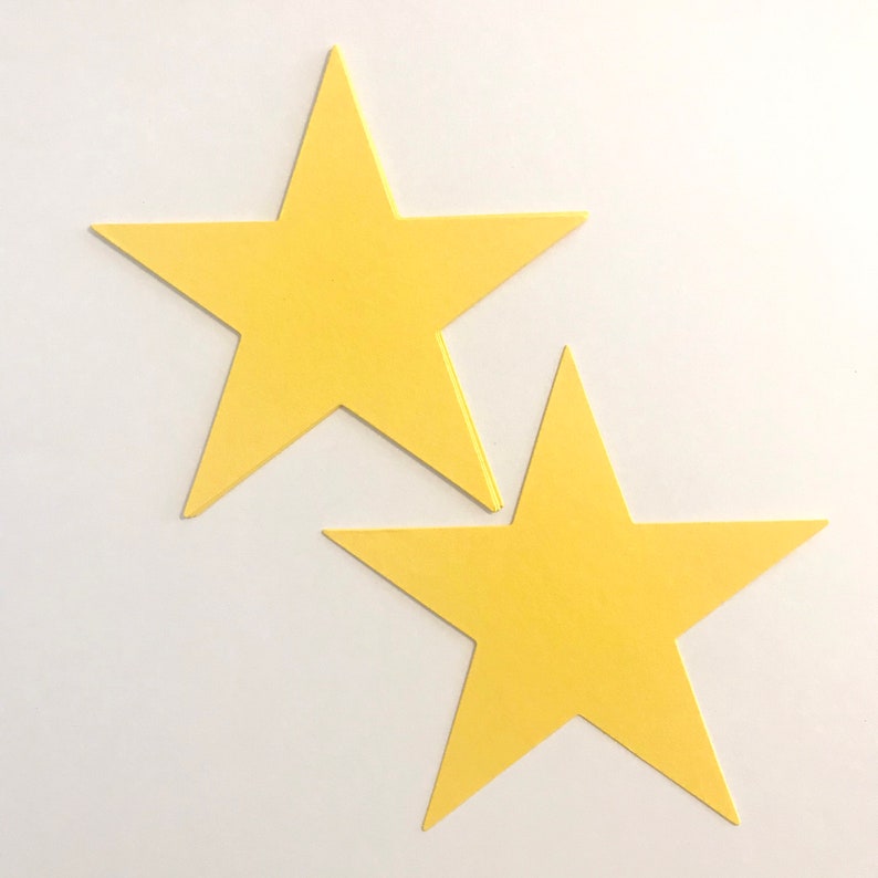30 Card Stock 5 Point Stars - Dark Yellow - 4-1/4" Cut Outs - Die Cut ...